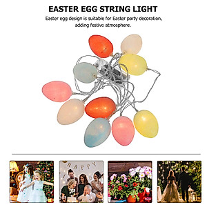 Lurrose 1 Set 10 Easter Egg String Lights Easter Egg Fairy Lights Easter Eggs Pendant Firefly Lights Easter Decoration Lights Easter Outdoor Lights Flashing Lights Soft Lamp Beads