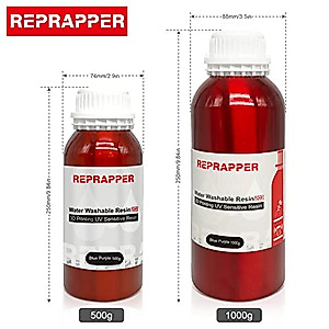 RepRapper 203 UV-Resin, Dual Color Water Washable 3D Resin for LCD 3D Printer 500g Blueish Purple