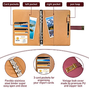 A5 Password Book with Combination Lock & Alphabetical Tabs, 302 Pages Leatherette Hardcover Internet Address & Password Organizer Logbook, Large Print, Refillable, 576 Entries, for Seniors