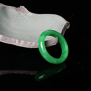 CJIAYUJEW Jade Rings for Women,Good Luck Green Jade Rings for Men,Size 6-12
