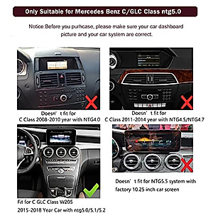 Road Top Android 12 Car Stereo 10.25" Car Touch Screen for Mercedes Benz C GLC Class W205 2015-2018 Year Car with NTG5.0, 8GB+128GB Support Wireless Carplay, Global Weather,OTA Upgrade,Voice Control