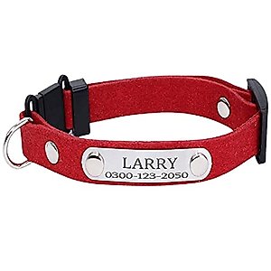 Personalized Anti Strangulation Kitten Cat Collars with Bell Breakaway Quick Release Custom Engraved Cat Collar with Name Tag Adjustable Red Cute Cat Collars for Male Female Boy Girl Cats