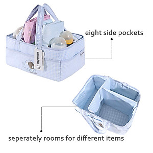 BLOOMSTAR Diaper caddy Baby Diaper Caddy Organizer Nursery Storage Bin Portable Holder Basket for Car |Gift Diapper Handbag