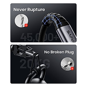 SAFUEL USB C to Lightning Cable [6.6ft, 2-Pack Apple MFi Certified] Nylon Braided iPhone Charger Cord, Fast Charging Cords for iPhone 14 13 12 11 Pro Max X XS 7 8 Plus AirPods, Supports Power Delivery