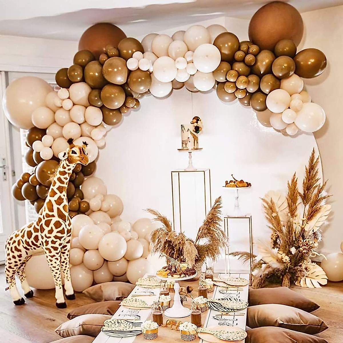 100 Pcs Nude Party Latex Balloons - 5/10/12/18 Inch Cream Balloons Beige Balloons, Neutral Color Balloons Garland Arch Kit Merry Chritmas/Graduation Balloons/Wedding/Party decorations