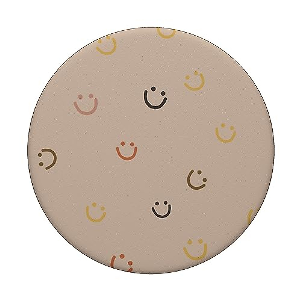 Smile Face Doodle Beige Brown 90s Y2K Aesthetic PopSockets Standard PopGrip