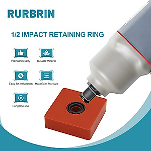 RURBRIN (10 Sets) 1/2" Impact Wrench Retaining Rings with O-Ring, Compatible with Electric/Pneumatic Wrench, Including Retainer Ring Anvil Install Tool