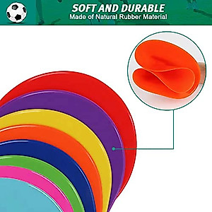 UQXY Spot Markers 10 Inch Non Slip Rubber Agility Markers Flat Field Cones Floor Dots for Soccer Basketball Sports Speed Agility Training and Drills (6PCS)