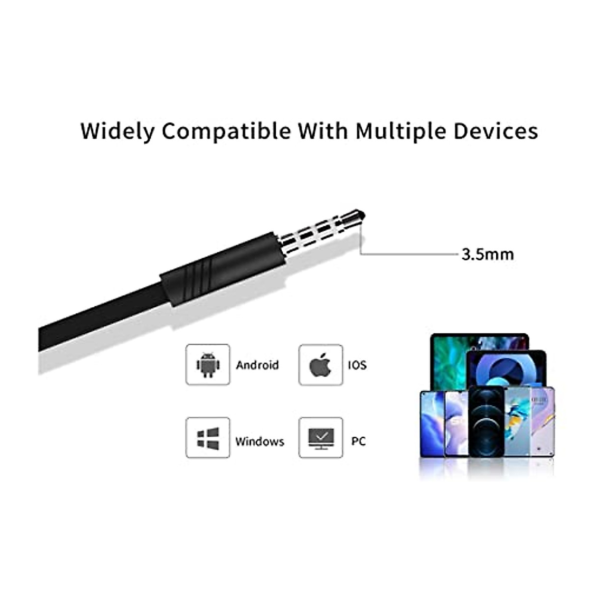 Merkury Metallic in-Ear Earbuds with Microphone and Remote Wired Crystal Clear Sound 3.5MM Noise Isolating Earbuds