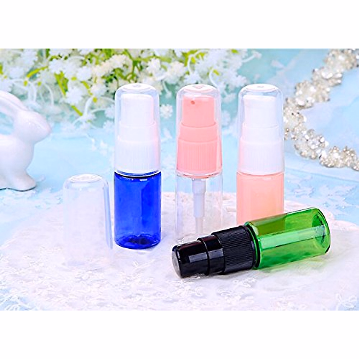 erioctry 10ML Portable Empty Refillable Bottle Cream Shampoo Lotion Treatment Pump Bottle with Cap Travel Bottles Toiletries Liquid Container for Cosmetic Make-up Pack of 6 (Transparent)