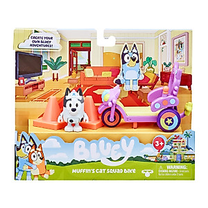 Bluey - Muffin's Cat Squad Bike with 2.5" Muffin Figure, Multicolor (17131)