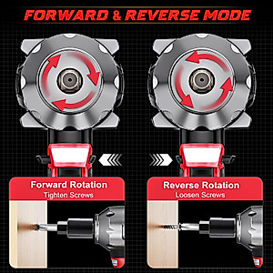 Cordless Impact Wrench 1/2 inch for Milwaukee M18 Battery, 900Ft-lbs(1200N.m) High Torque Brushless Electric Impact Wrench Gun, Power Impact Driver with 4-Mode Speed, LED Work Light(no battery)
