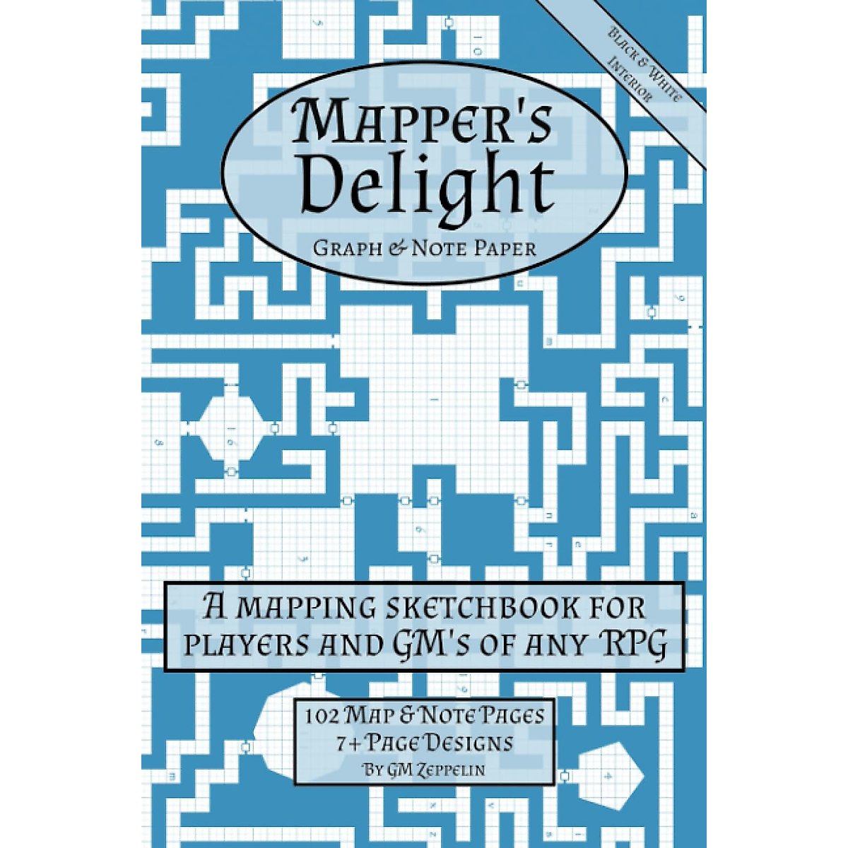 Mapper's Delight RPG Graph Paper Sketchbook & Mapping Notebook (Black & White Interior): For All Table Top RPG Players and Game Masters (Classic Dungeon Map Cover)