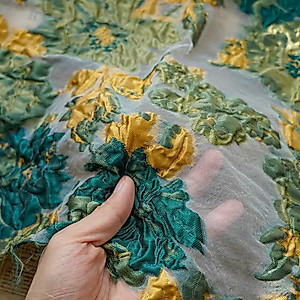 XMTXZYM 2 Meter Yarn Dyed Embossed Jacquard Fabric Women's Dress DIY Sewing Fabric