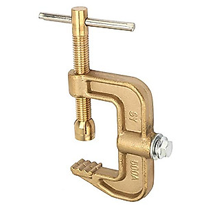 Welding Ground Clamp G Styles, 500A Solid Brass Earth Clamp 600mm Jaw Width C-Clamp, Maximum 10mm Welding Rods Lever Clamp with T-Handle