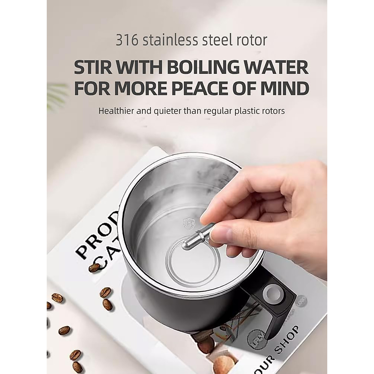 Electric Mixing Mug,Electric Stirring Coffee Mug,Coffee thermos, Coffee Mugs,Suitable for Coffee, Milk, Cocoa and Other Beverages (Daik Black)