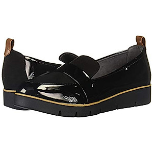 Dr. Scholl's Shoes Women's Webster Slip On Loafer, Black Patent/Microfiber, 8.5 Wide US