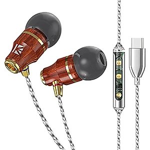 USB C Headphones Earbuds,KBEAR KW1 Type C Earphones with Microphone and Volume Control,Noise Canceling Earbuds HiFi Stereo Earphone Wired Headphone for iPad Android Samsung Galaxy Google Pixel Oneplus