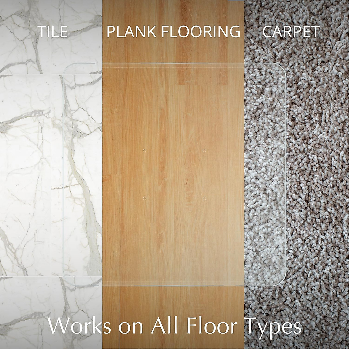 Premium Tempered Glass Chair Mat with Exclusive Beveled Edge | 36 x 46 Inch | The Ultimate in Office Elegance by Clearly Innovative