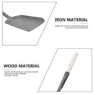 Cabilock Fireplace Shovel Long Wooden Handle Ash Coal Shovel Fireplace Scoop Ash Scoop Gardening Shovel Kitchen Tool