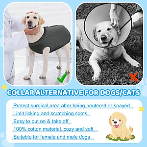 AURUZA Dog Recovery Suit After Surgery, Soft Breathable Dog Onesie for Surgery Female Male, Anti Licking Dog Surgical Suit (Grey,XL)