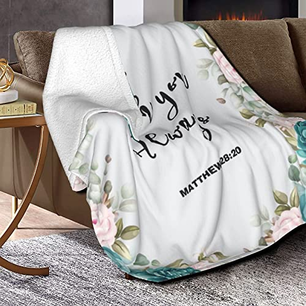 CIUPWQA Scripture Blanket Inspirational Christian Throw Blanket Spiritual Religious Gift with Bible Verse Positive Messages for Prayers Comfort Caring Get Well Gift 50"x40"