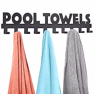 Star Splash Pool Towel Rack – Outdoor Towel Rack Holder & Swimming Pool Accessories, Pool Towel Hanger, Towel Drying Rack Pool Decor, Rust Proof Pool Signs and Decor Outdoor & Inside with 10 Hooks