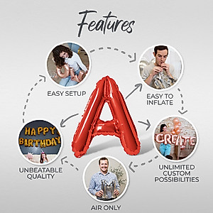 Letter Balloons - WILL YOU BE MY GIRLFRIEND 16" Inch Alphabet Letters Foil Mylar Balloon Valentines Day Banner (Red)