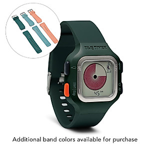 TIME TIMER Watch — Visual 12-Hour or 24-Hour Analog and Digital Countdown Timer — for Productivity, Learning, Test Taking and Workout Tracker (Sequoia Green, Large)