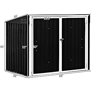 Goplus 6' x 3' Outdoor Storage Shed, Multi-Purpose Galvanized Steel Garden Shed with Air Vent and Lockable Door, Tool Storage Shed for Backyard, Patio & Lawn