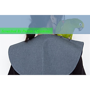 Parrot Anti-Scratch Bird Poop Shoulder Protector Bird Anklet Toys, Multi-Functional Bird Diaper Flight Suits Pee Pads Diaper Poop Shawl for Medium Cockatiel Parakeet Macaw (Shoulder Protector-Blue)
