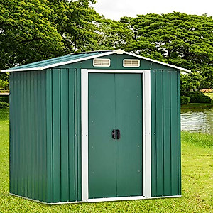 6'x4' Storage Shed Utility Steel Tool Sheds with Sliding Door for Garden Backyard Lawn Patio House Building