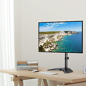 MOUNT PRO Single Monitor Stands Fits 13-32 inch/17.6 lbs Screen, Free Standing Computer Monitor Mount, Monitor Desk Stand with Adjustable Height/Tilt/Swivel/Rotation, VESA Monitor Stand 75x75 100x100