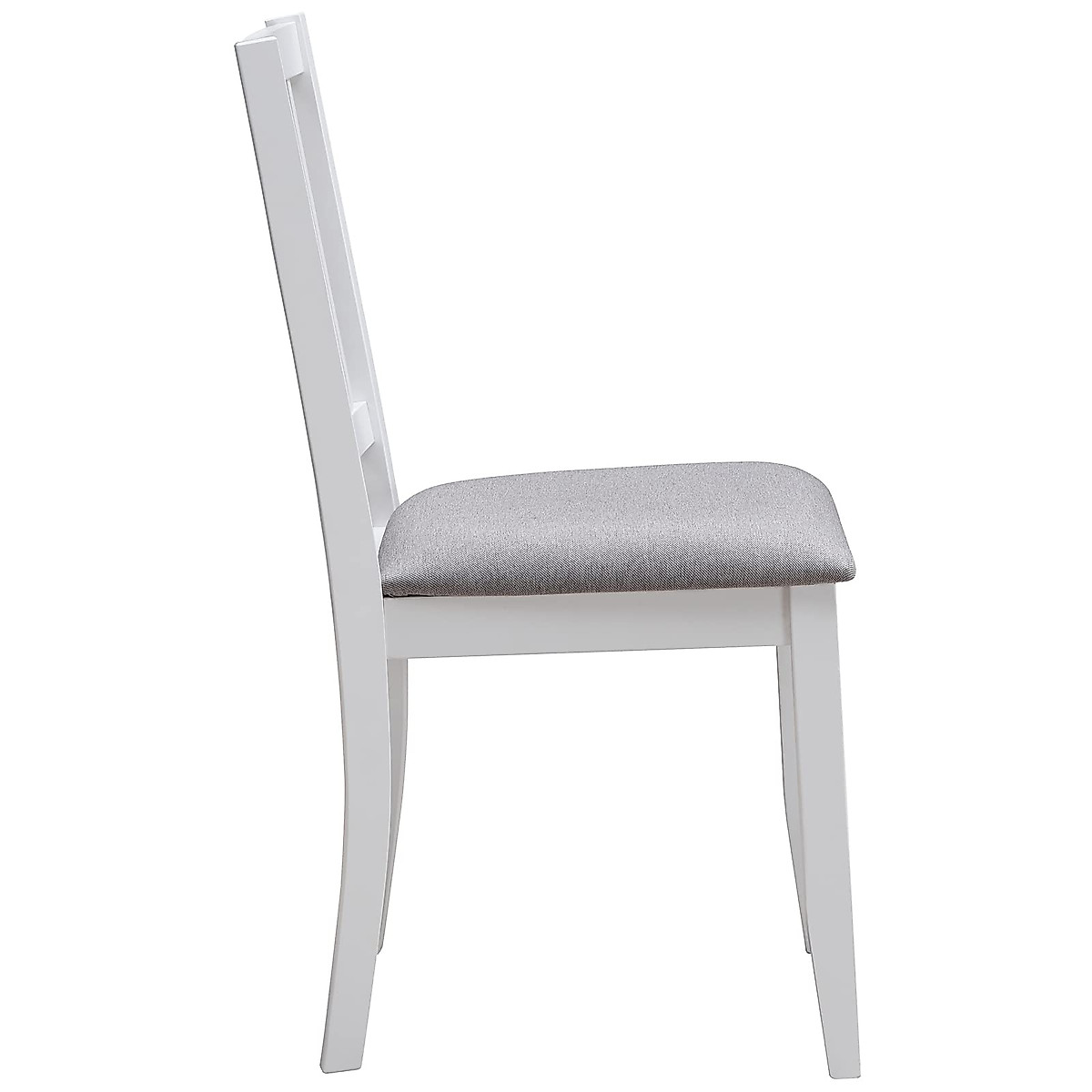 DUHOME Dining Chairs Set of 2, Rubber Wood Kitchen Chairs with Backrest Dining Room Chair Fabric Seat Armless Chairs for Living Room Restaurant, White