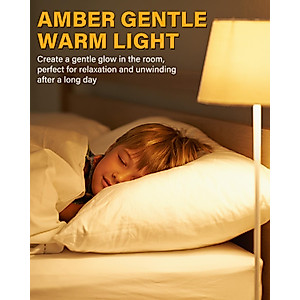 TobeBright 1.5Watt Low Watt LED Light Bulbs Equivalent to 10 Watt Night Light Bulbs,E26 Standard Base G40 Small Globe Light Bulbs,2200K Soft Warm Light Bulb for Bedroom,Amber Glass,Non-Dimmable,2-Pack