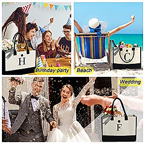 BeeGreen Canvas Tote Bag Gifts for women 13oz Canvas Unique Gifts for Her Mom Teacher Sister Friend Bridesmaid Bridal Shower Beach Bag Thank You Gifts for Birthday Wedding Self Care Gifts R