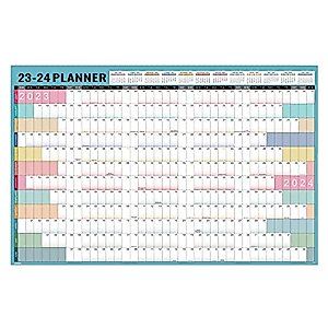 2023-2024 Yearly Wall Calendar - July 2023 - June 2024, Yearly Wall Calendar 2023-2024, 2023-2024 Wall Calendar with Holidays, 23.1" x 34.6" (Open), Year-Round Large Wall Calendar, Colorful, Thick Paper, Double-Sided Small Round Sticks