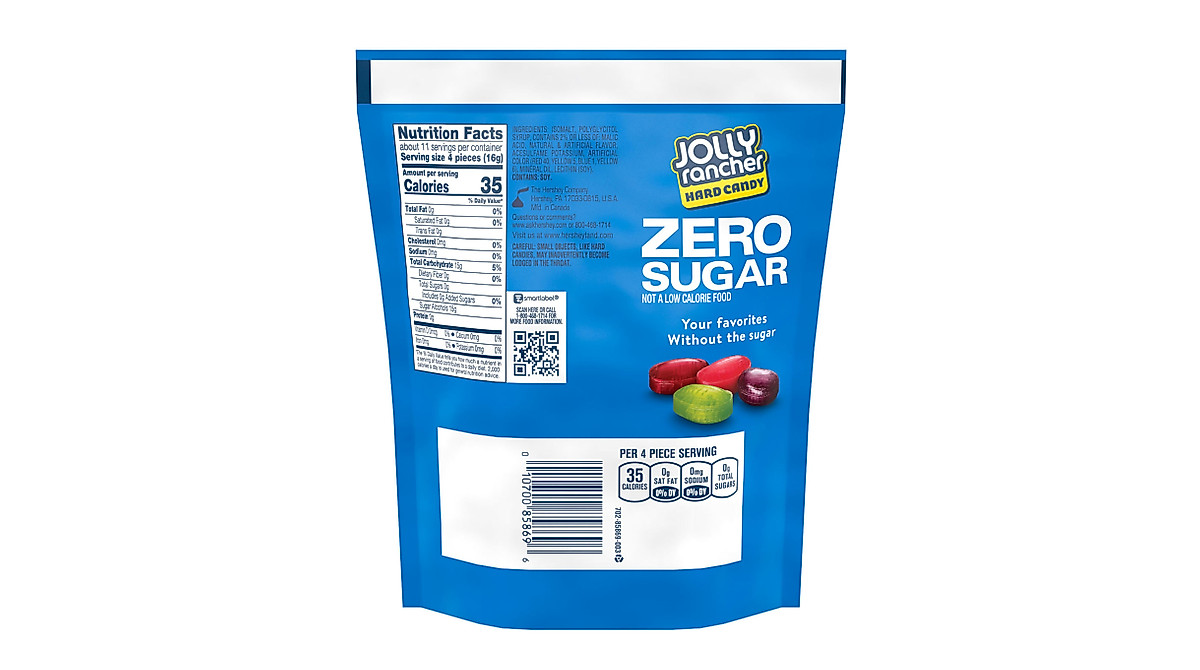 Jolly Rancher Zero Sugar Assorted Fruit Candy - Long-Lasting & Refreshing