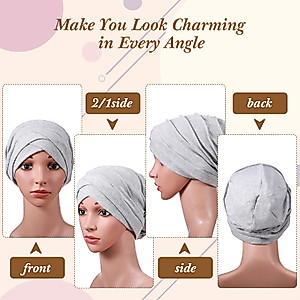 SATINIOR 4 Pieces Turbans for Women Soft Sleep Cap Cancer Turban Fashion Head Wraps Hijab Caps for Women Beanie Hat
