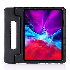 UUcovers Kids Case for Apple iPad Pro 12.9 inch 2022/2021/2020/2018 (6th/5th/4th/3rd Generation) with Pencil Holder/Rotating Kickstand Swivel Handle EVA Foam Shockproof Rugged Flip Stand Cover, Black