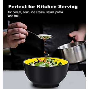 Bruntmore 20 Ounce Muti color ceramic bowls Dessert Bowls Set Of 4, 20 Oz Porcelain Dip Ice Cream Bowls, Serving Bowls,Microwave,Pasta Bowls Best for Christmas Gift