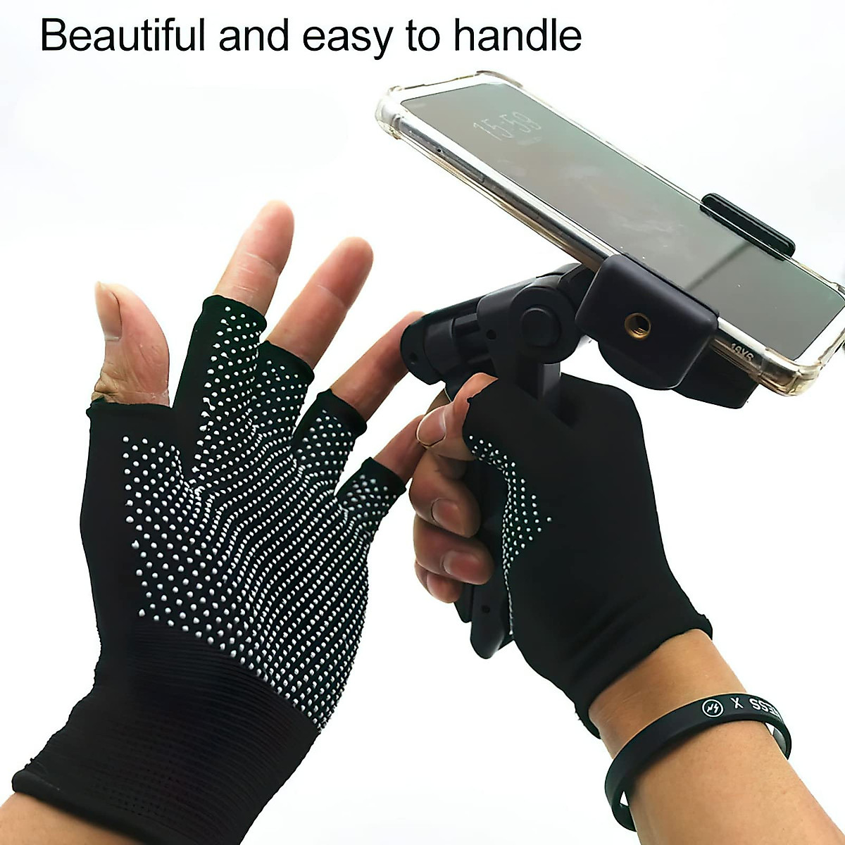 KkaFFe Lightweight Men and Women Half-Finger Slip Breathable Fingerless Work Gloves for Construction Nylon Fitness Cycling Motorcycle Gloves