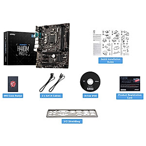 MSI H410M PRO-C ProSeries Motherboard (mATX, 10th Gen Intel Core, LGA 1200 Socket, DDR4, M.2 Slot, USB 3.2 Gen 2, 2.5G LAN, D-Sub/DVI/HDMI/DP)