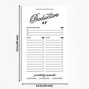 Bliss Collections To Do List Notepad, Productive AF, Magnetic Weekly and Daily Planner for Organizing and Tracking Grocery Lists, Appointments, Reminders, Priorities and Notes, 4.5"x7.5" (50 Sheets)