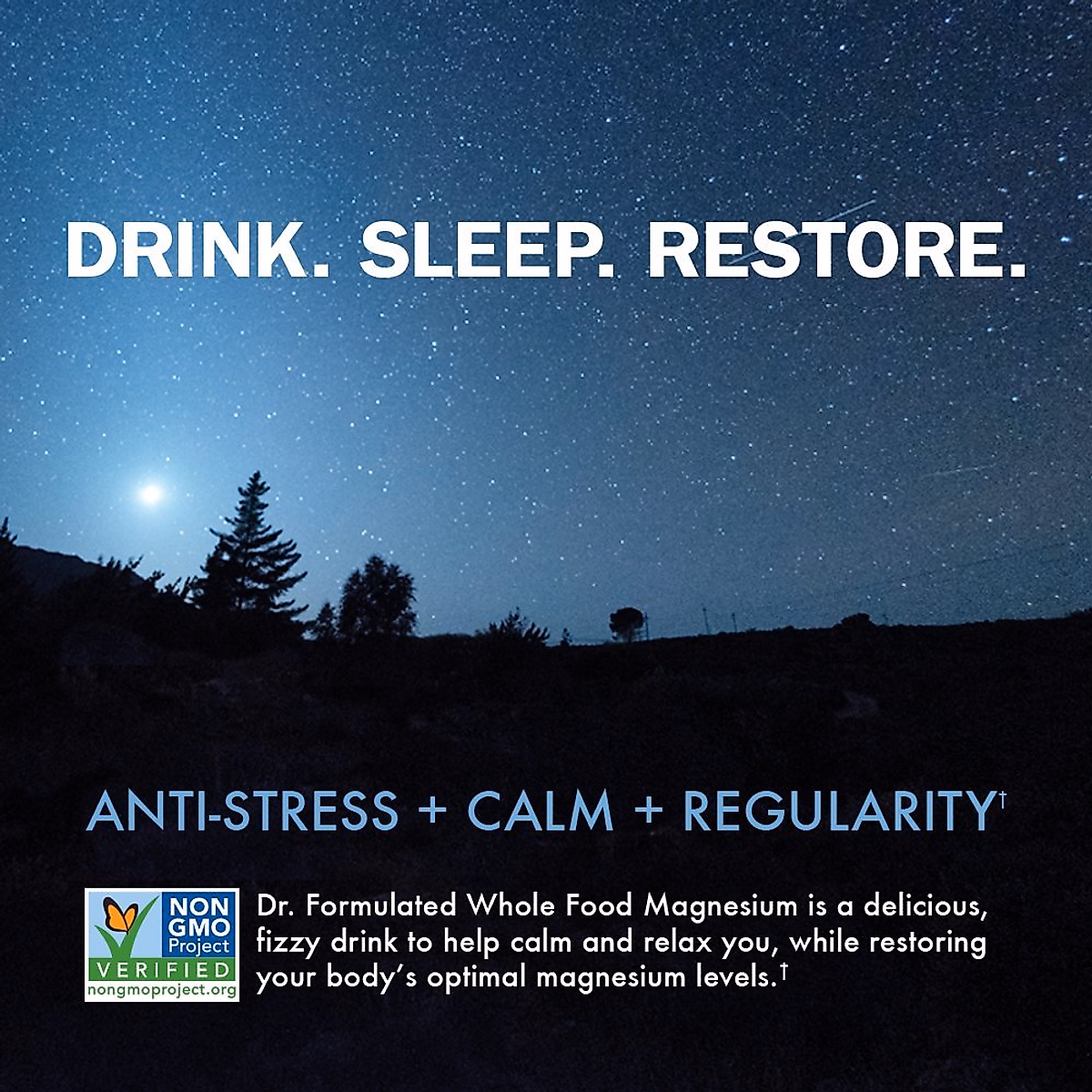 Garden of Life Dr. Formulated Whole Food Magnesium 419.5g Powder - Orange, Chelated, Non-GMO, Vegan, Kosher, Gluten & Sugar Free Supplement with Probiotics - Best for Anti-Stress, Calm & Regularity