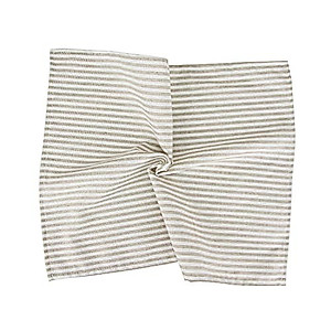 INFEI Plain Striped Cotton Linen Blended Dinner Cloth Napkins - Set of 12 (40 x 30 cm) - for Events & Home Use (Beige)