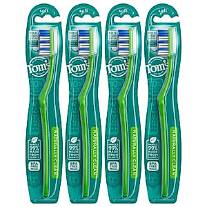 Tom's of Maine Naturally Clean Toothbrush, Soft, 4-Pack