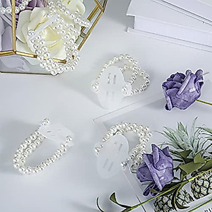 Hicarer 24 Pieces Elastic Pearl Wrist Bands Corsage Accessories Wedding Wrist DIY Faux Flowers Decor for Wedding Festival Beach Party