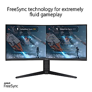 ASUS TUF Gaming 34” Ultra-Wide Curved HDR Monitor (VG34VQEL1A) - 21:9, UWQHD (3440 x 1440), 100Hz, Extreme Low Motion Blur, FreeSync, 1ms, DisplayPort, HDMI, USB, Tripod Socket, Height Adjustable