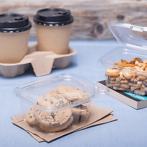 Karat 16oz PET Tamper Resistant Hinged Deli Container with Lid - 200 ct